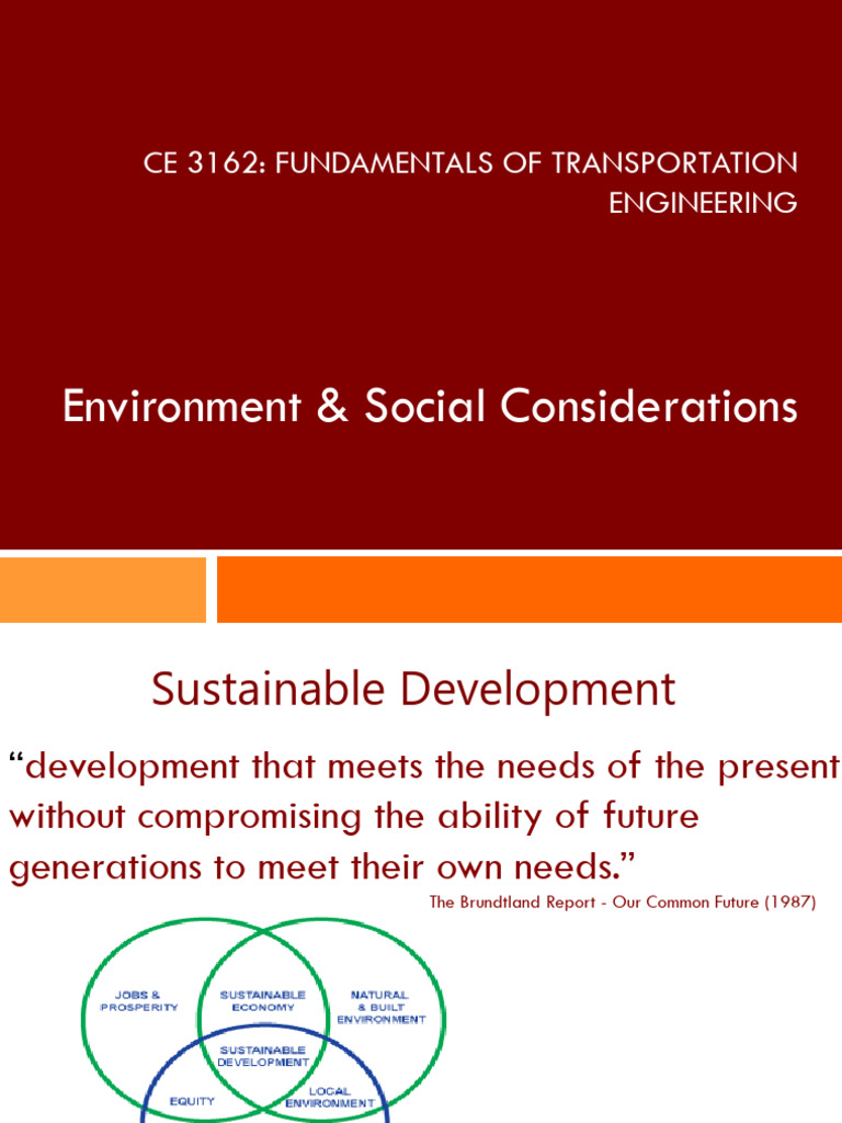 Lecture Note 9 - Social Environmental Considerations | PDF