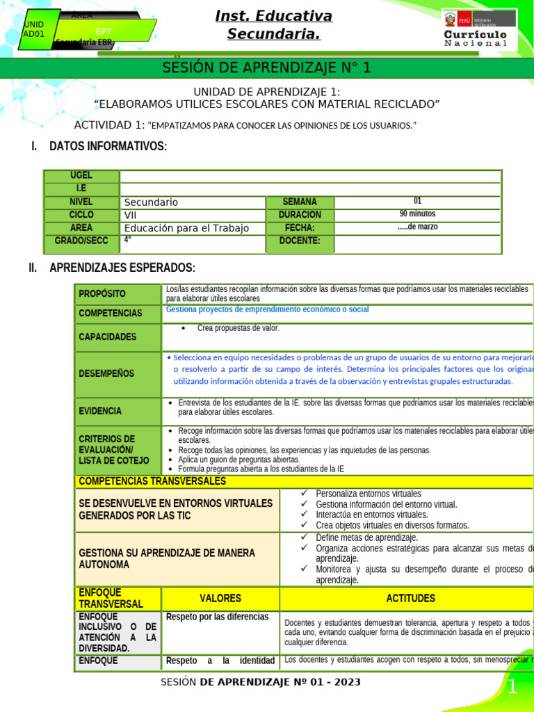 4º ETP-SES.1 -UNI 1- SEM 01 - 2022 | PDF