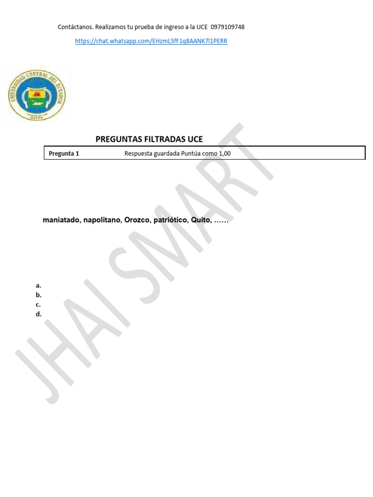 Preguntas Filtradas Uce 2024 | PDF