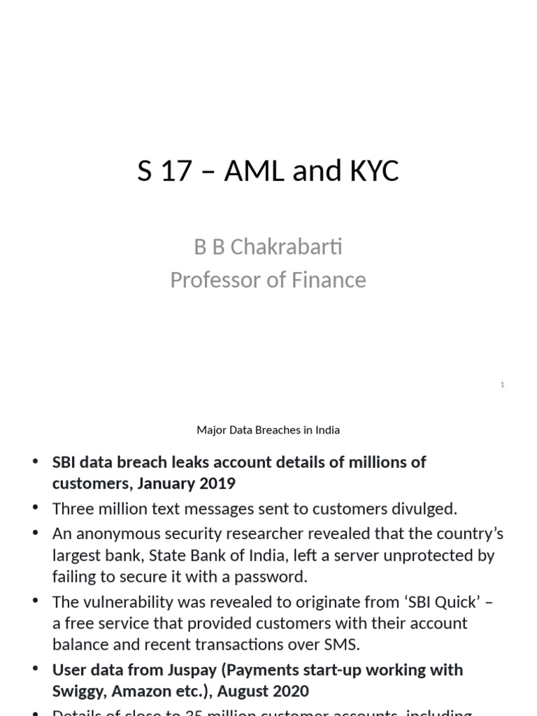 S 17 - AML and KYC | PDF