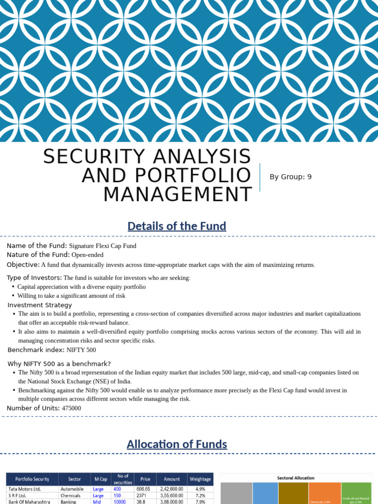 Security Analysis and Portfolio Management: by Group: 9 | PDF