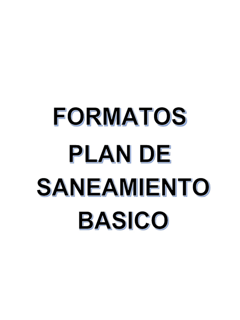 Formatos de Plan de Saneamiento Basico | PDF