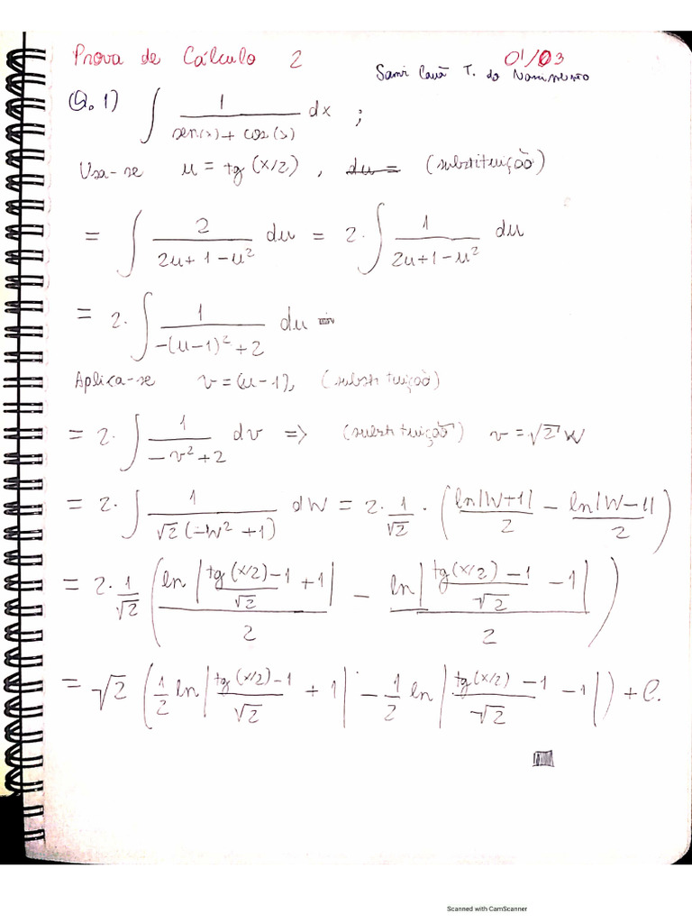 Prova 2 - Calc. 2 | PDF