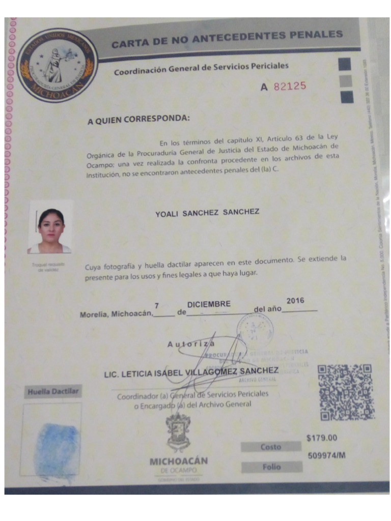 Carta No Antecedentes | PDF
