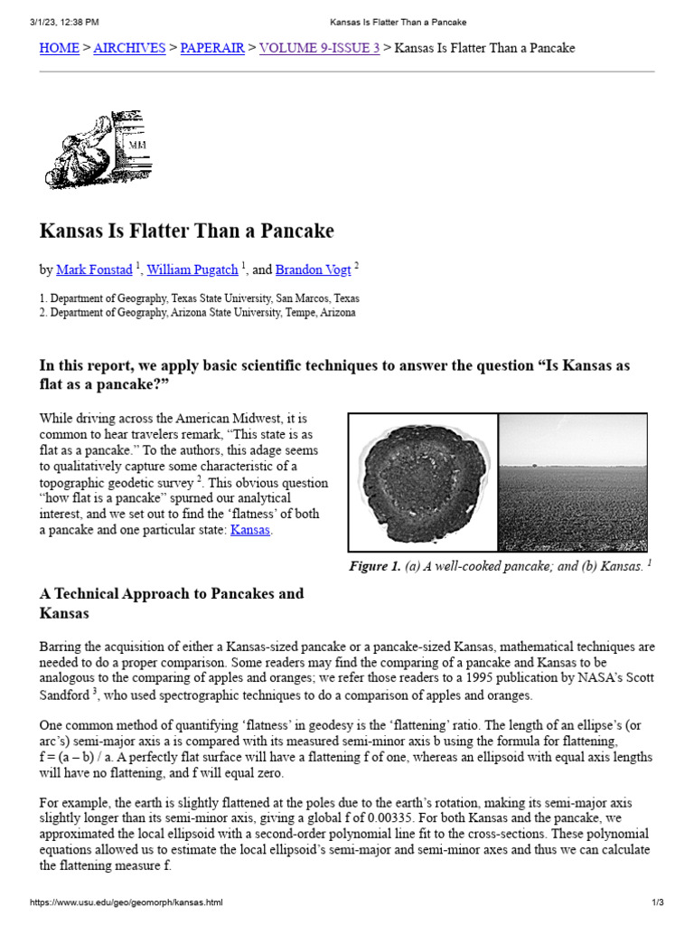 Kansas Is Flatter Than A Pancake | PDF