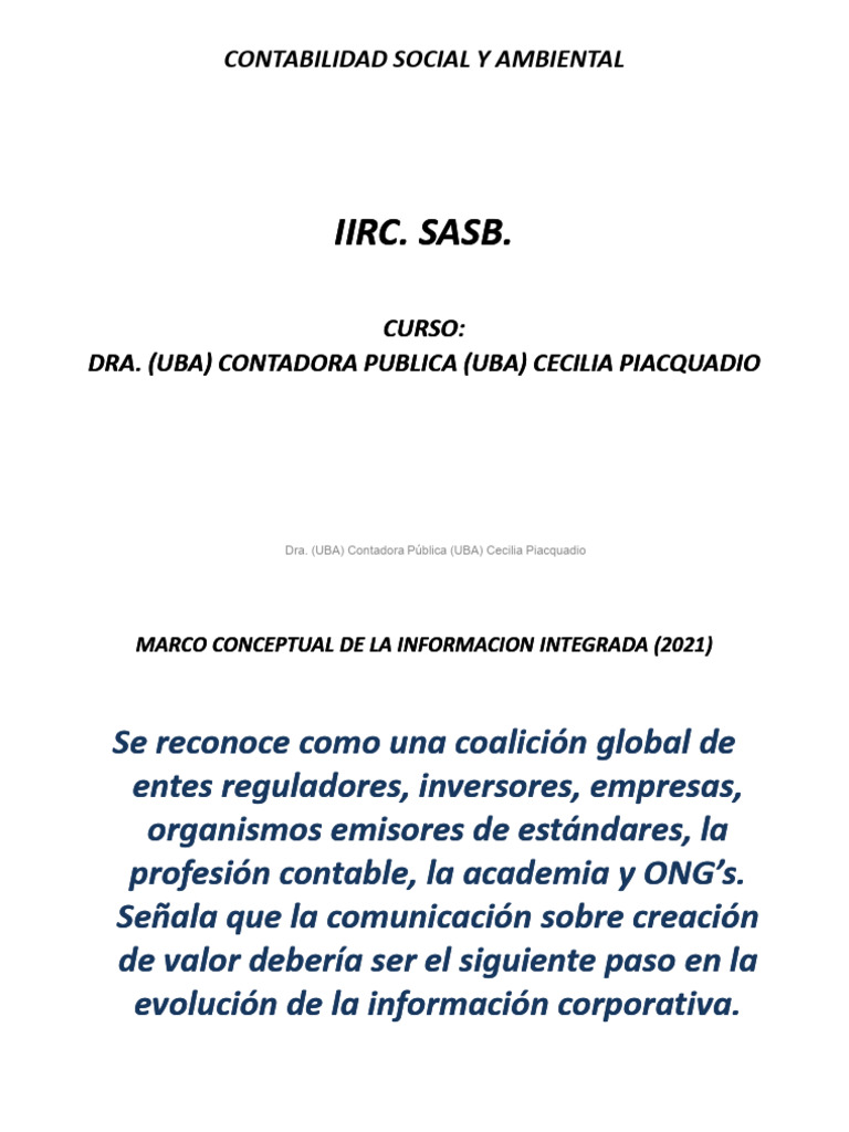 Irc 2021-Sasb | PDF