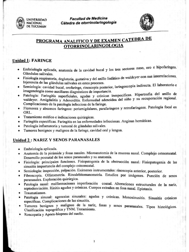 Programa de ORL | PDF