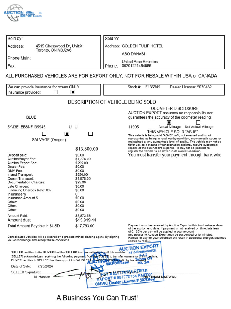 Tesla Final Invoice | PDF
