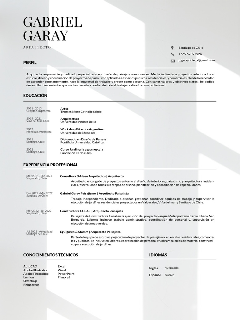 CV Gabriel Garay (1) | PDF