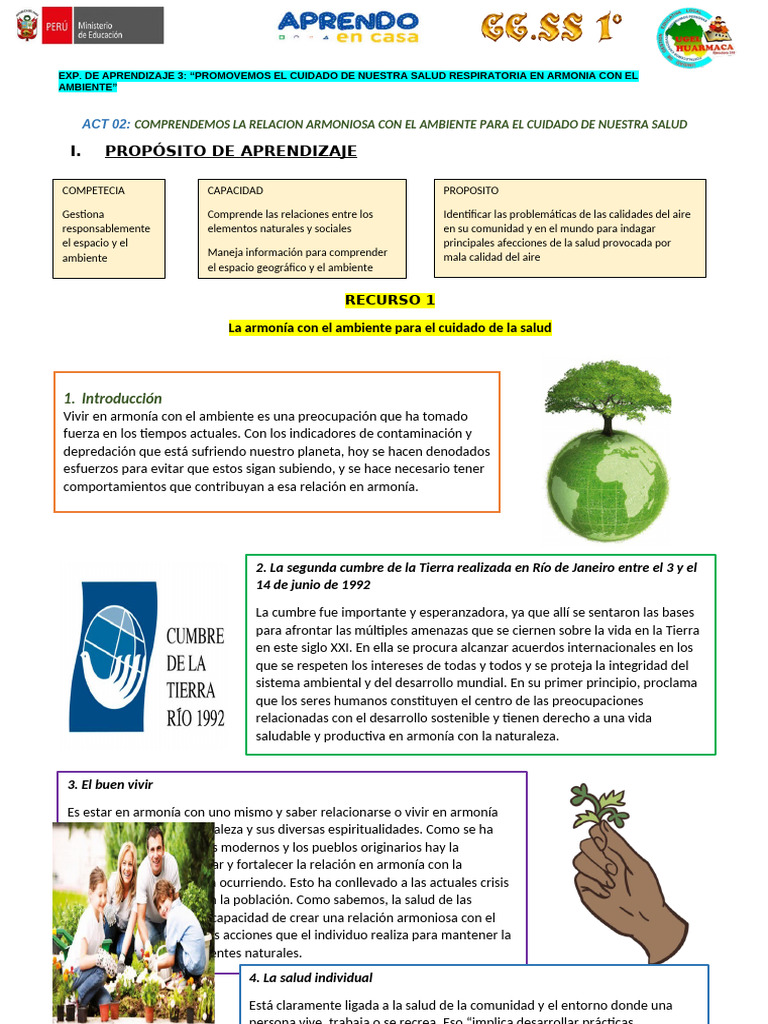 ACTIVIDAD 5 EXPERIENCIA 7 de CCSS 1° | PDF