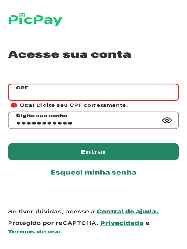 PicPay - Login | PDF