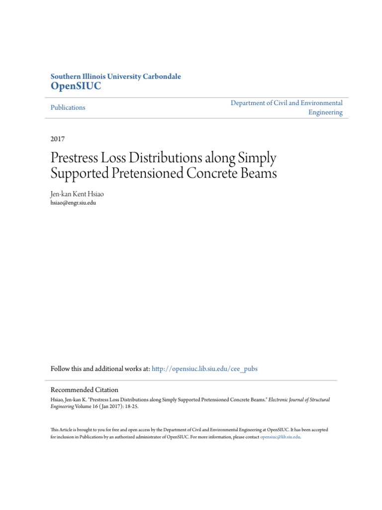 Prestress Loss Distributions | PDF