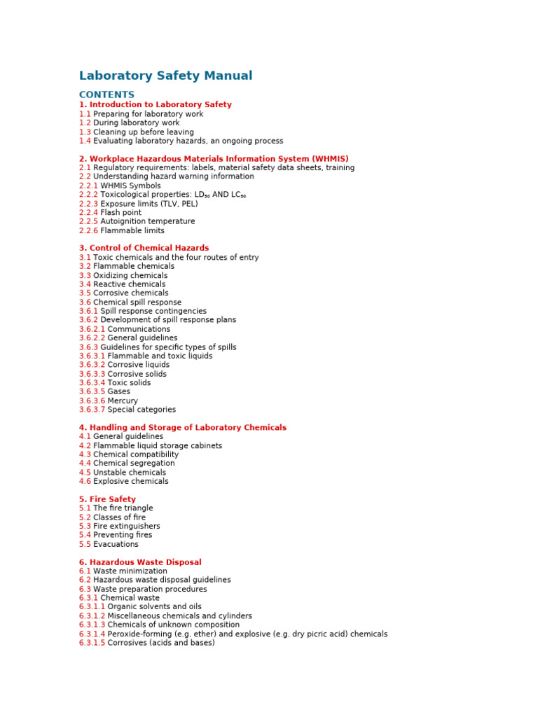 Laboratory Safety Manual_1 | PDF