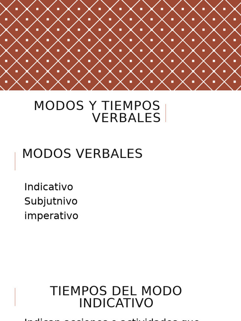 Modos y Tiempos Verbales | PDF