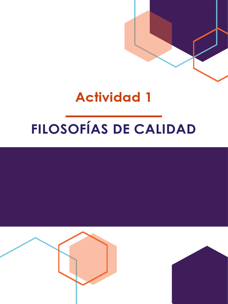 Actividad 1 - Filosofías de Calidad | PDF | Calidad (comercial) | Business