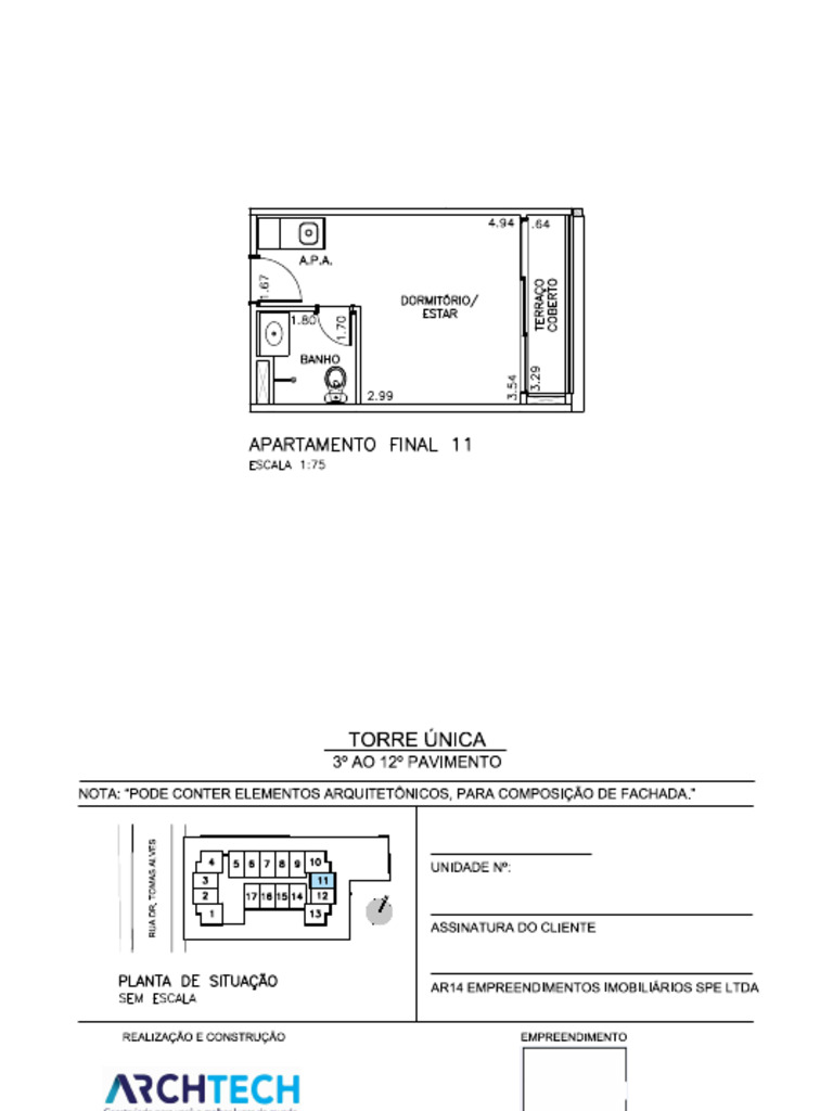 6 - Planta Do Contrato - Archtech | PDF