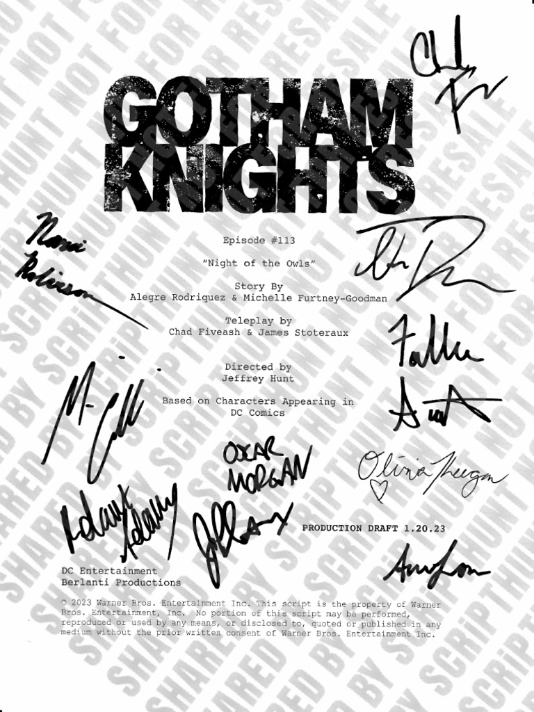 Gotham Knights 1x13 - Night of The Owls | PDF | Batman | Dc Comics