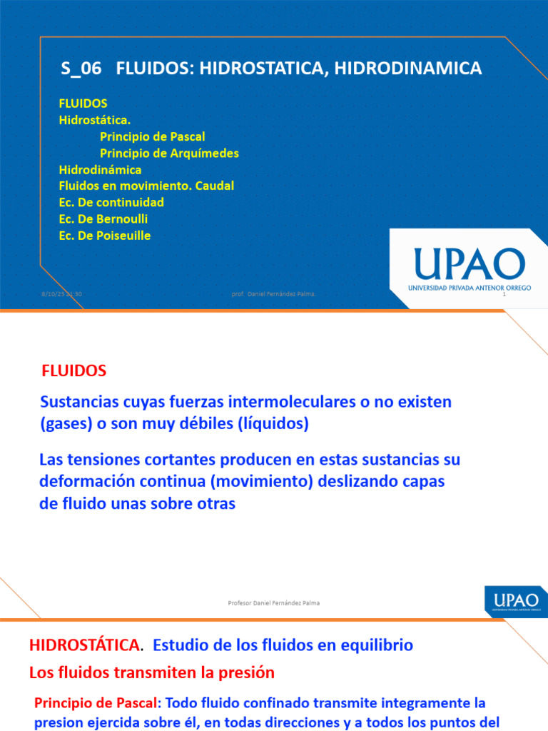 Fluidos Hidrostatica e Hidrodinamica | PDF