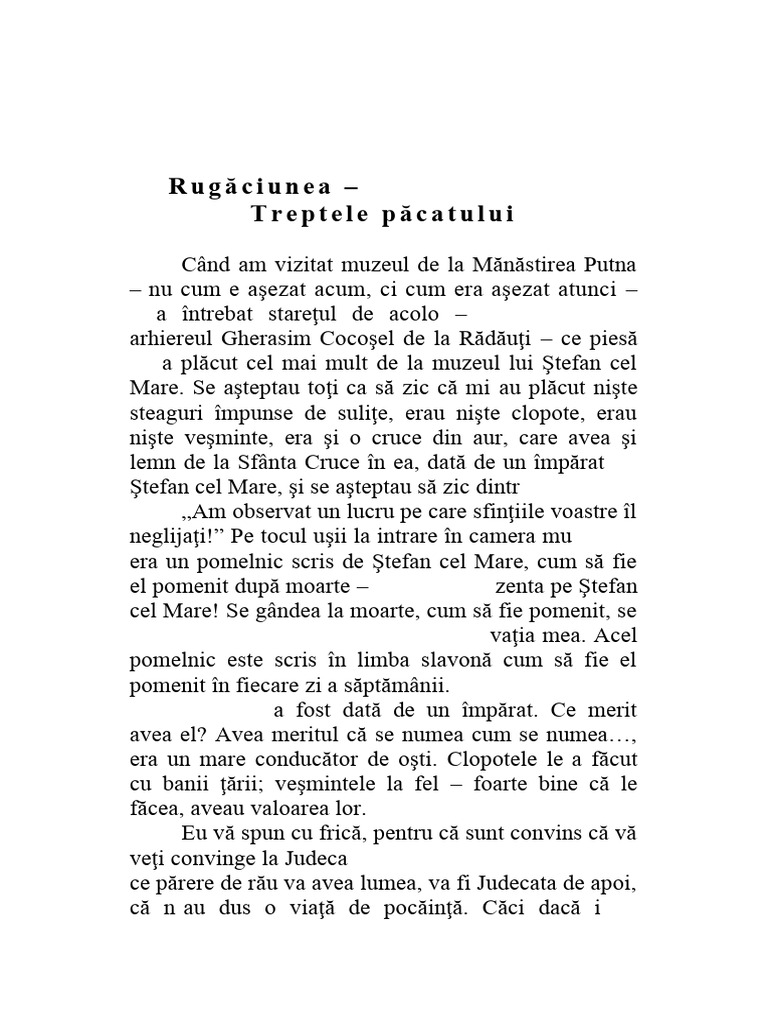 Papacioc Arsenie - Despre Rugaciune | PDF