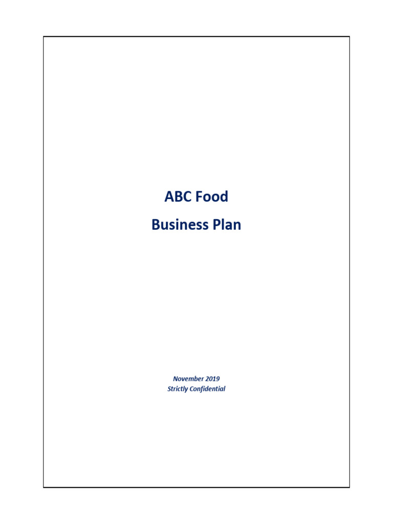 Business Plan Example - 1 | PDF