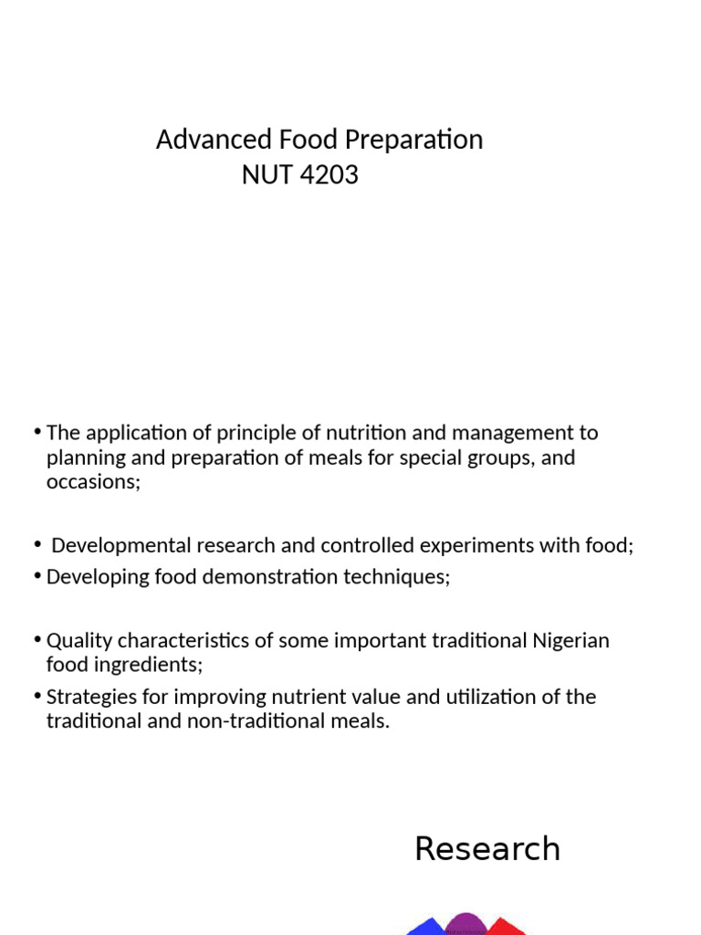 Nut4203 Advanced Food Preparation | PDF