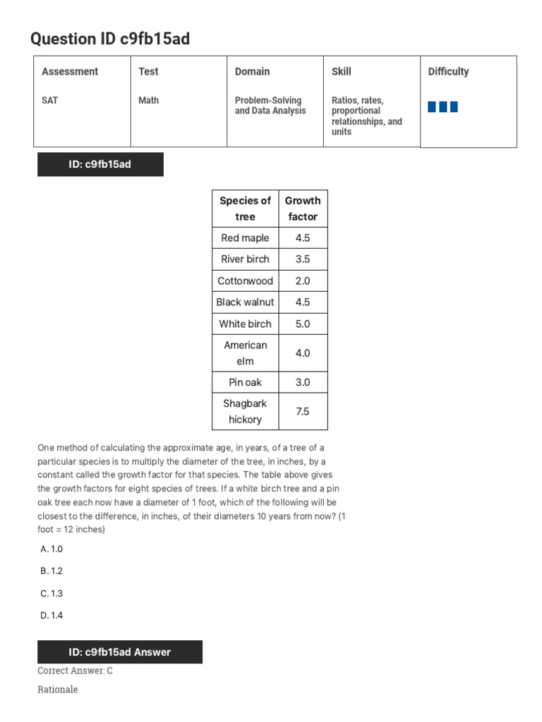 Ratios, Rates, Proportions, and Units (Level 3) Answer Key | PDF ...