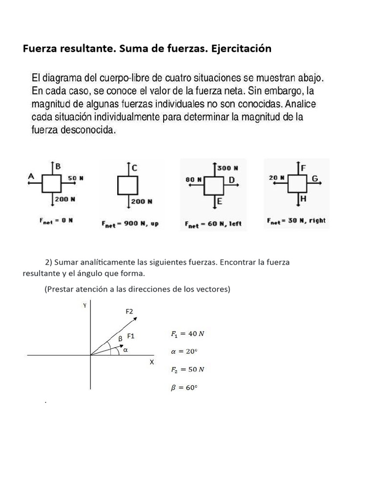 Fuerza y Movimiento Ejercitacion de Repaso | PDF