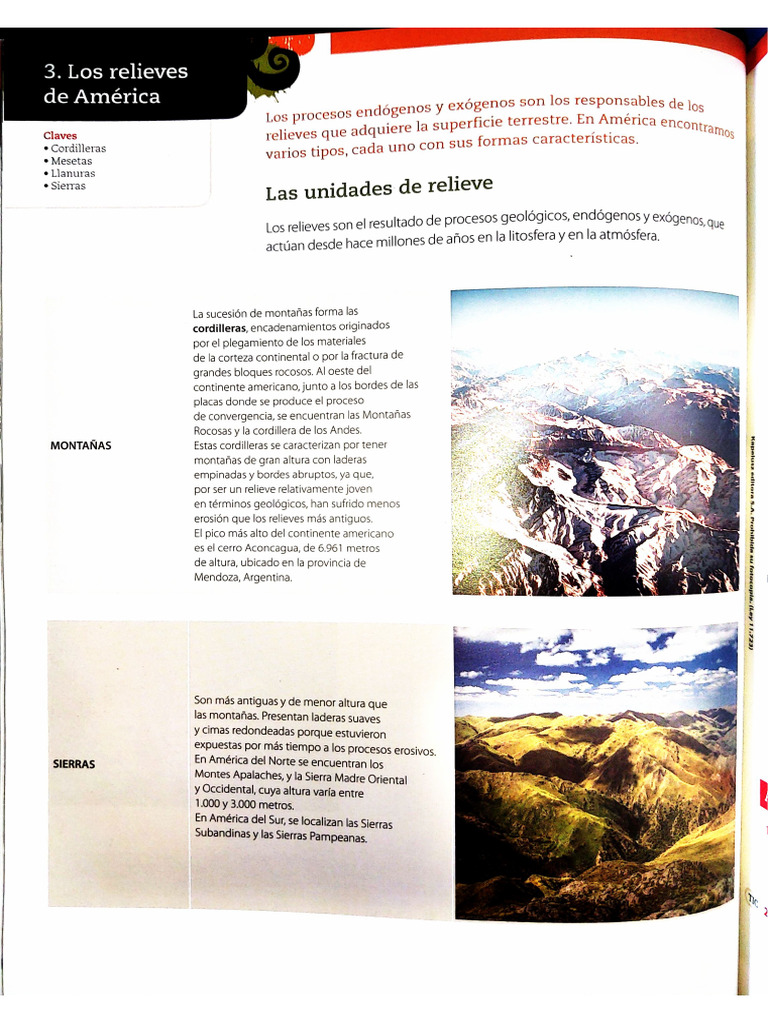 Principales Relieves Americanos y Sus Particularidades | PDF