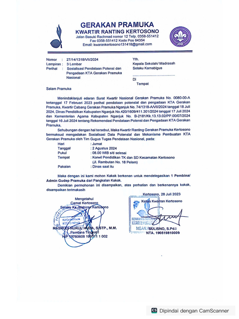 Surat Sosis KTA Kwarnas | PDF