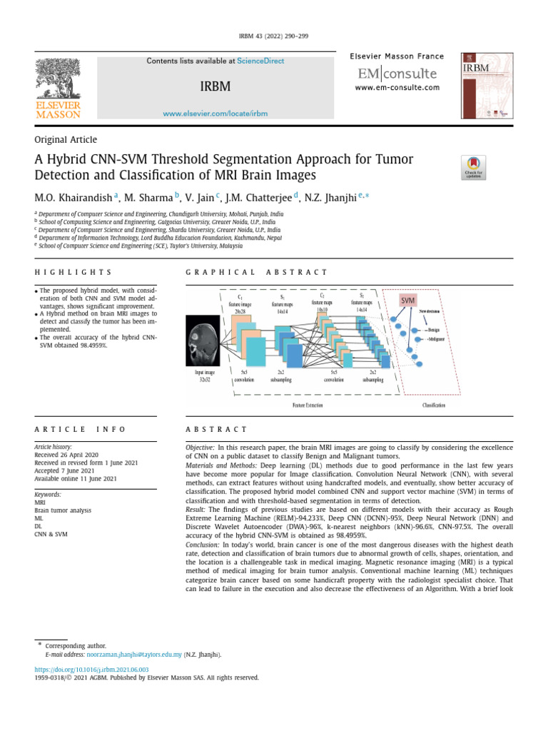 A Hybrid CNN-SVM Threshold Segmentation Approach For Tumor Detection ...