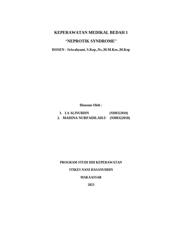 Keperawatan Medikal Bedah 1 | PDF