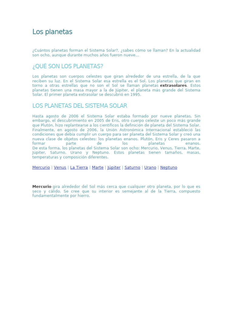 Los Planetas | PDF