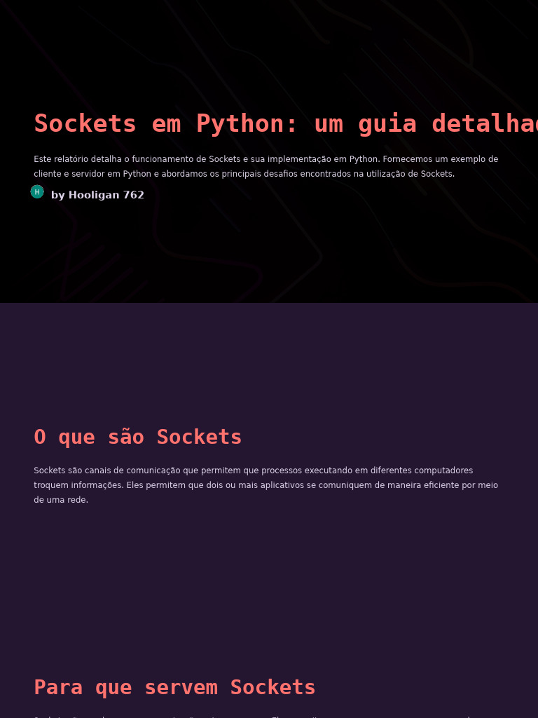 Sockets em Python Um Guia Detalhado | PDF