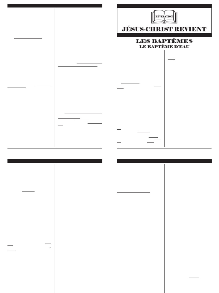 Bapteme 01 - LE BAPTÊME D'EAU | PDF