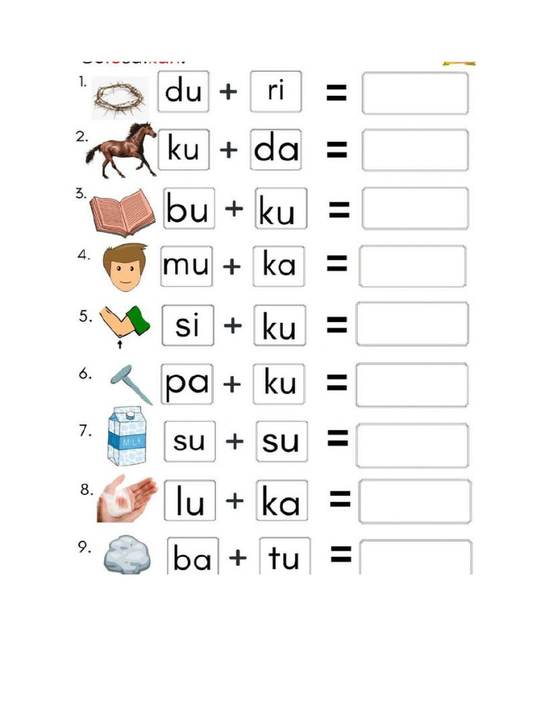 Worksheet Menyusun Kata 4 | PDF