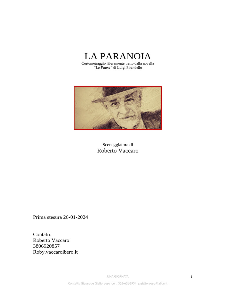 La Paranoia Sceneggiatura | PDF