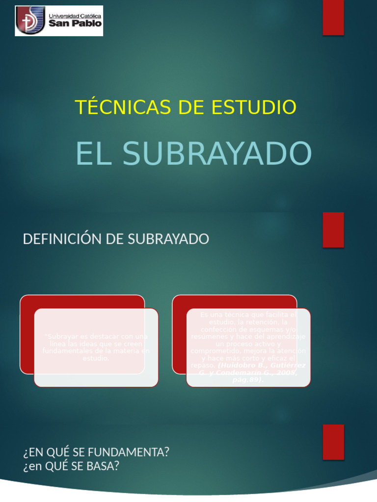Sesión 3 El Subrayado | PDF