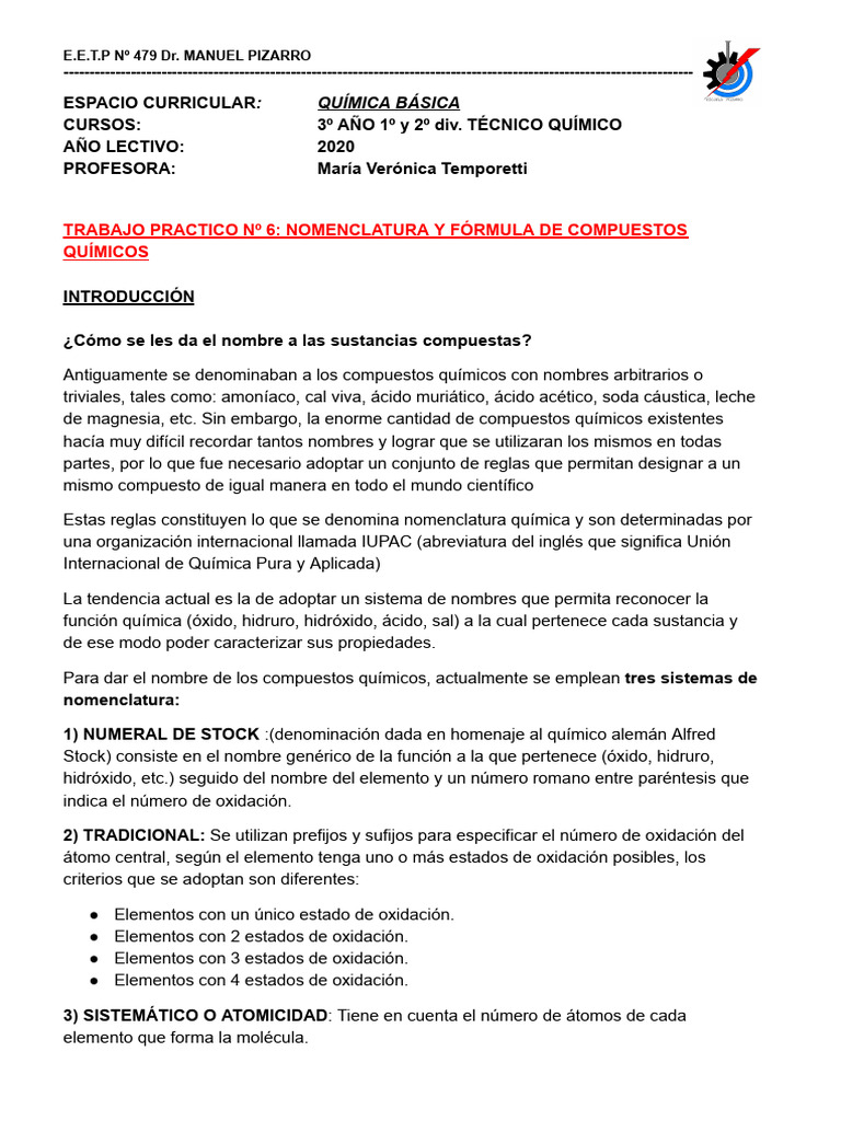 Qu-Mica 6-Act Oxidos - C y B-S | PDF