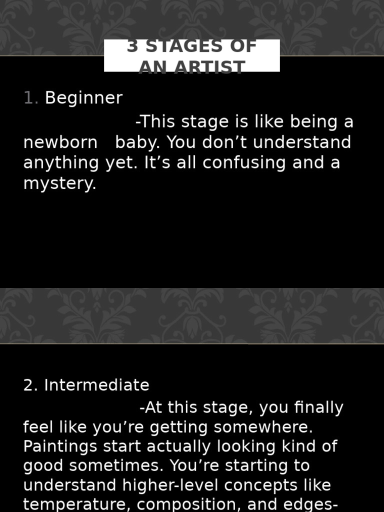 3 Stages of An Artist | PDF