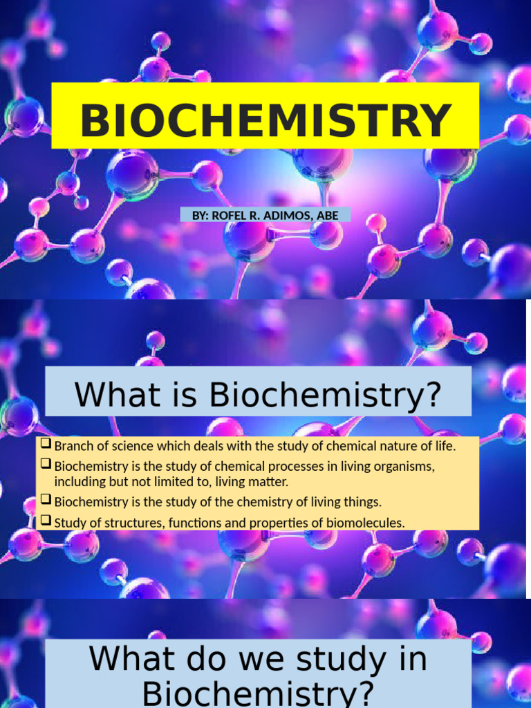 Biochemistry Lesson 1 | PDF | Biochemistry | Chemistry