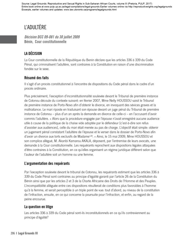 LG 48f Adultere Benin | PDF