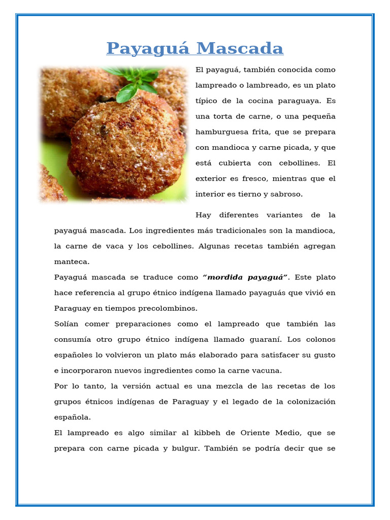 Payagúa Mascada o Lampreado | PDF