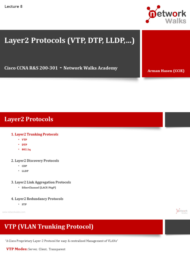 08. Lecture PPT - Layer2 Protocols (VTP, DTP, 802.1q,..) v2.3 (1) | PDF
