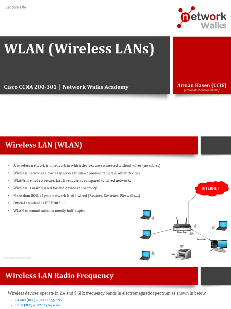 Wireless LANs (WLAN) - Lecture PPT v4 | PDF | Wireless Lan | Ieee 802.11