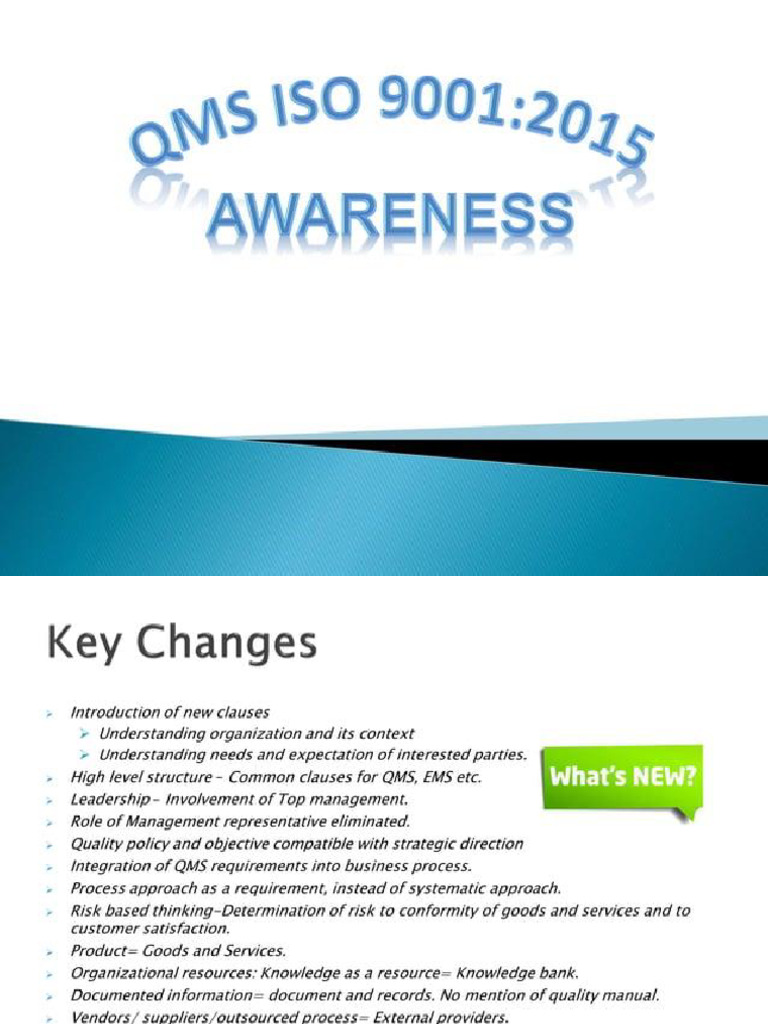 ISO 9001 - QMS Awareness | PDF