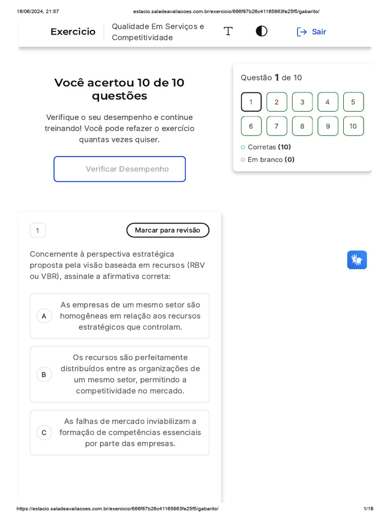 Exercicio 666f87b26c41165863fe25f5 Gabarito | PDF