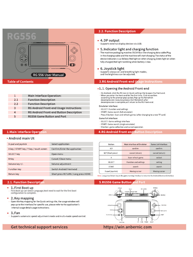 Anbernic Rg556 User Manual | PDF