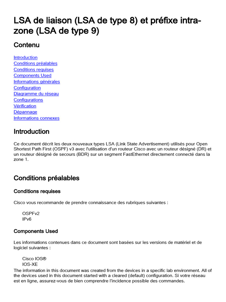 Link Lsa Lsa Type 8 and Intra Area PR | PDF