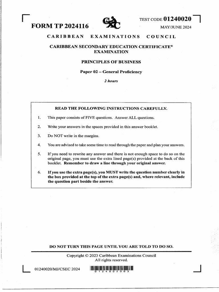 POB June 2024 P2 | PDF