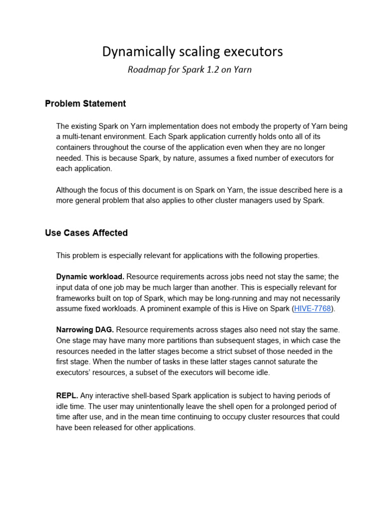Dynamically Scaling Executors | PDF